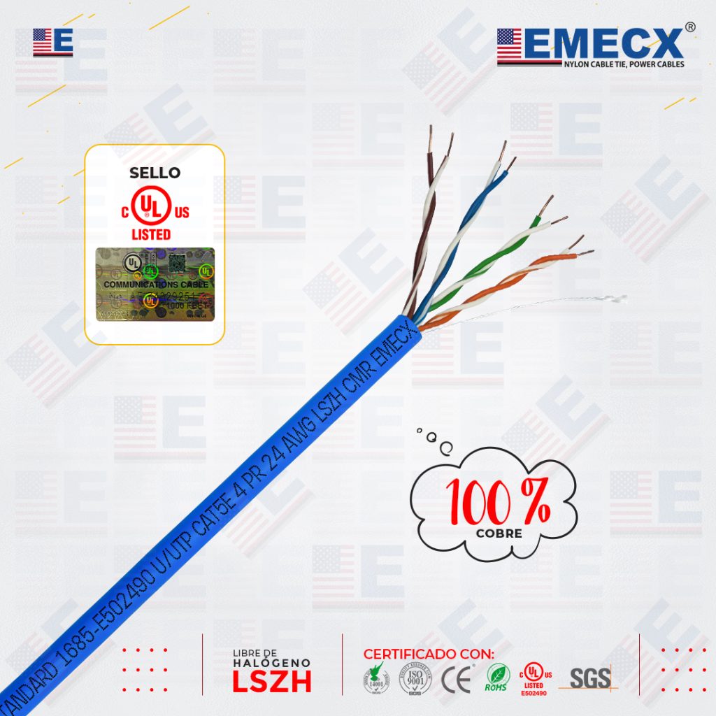 CABLE UTP CAT.6 100% COBRE - PASS FLUKE - AZUL - YLLACONZA