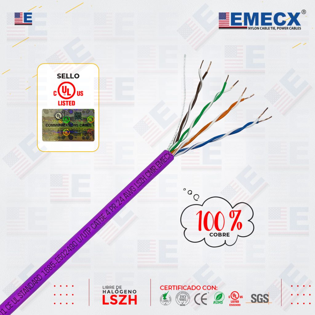 CABLE UTP CAT.6 MORADO 100% COBRE - PASS FLUKE - YLLACONZA