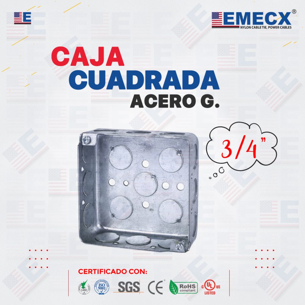 CAJA CUADRADA 3/4" ACERO G. - YLLACONZA