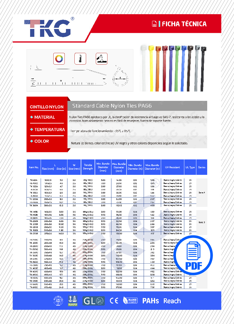FICHAS TÉCNICAS CINTILLOS - TKG - YLLACONZA